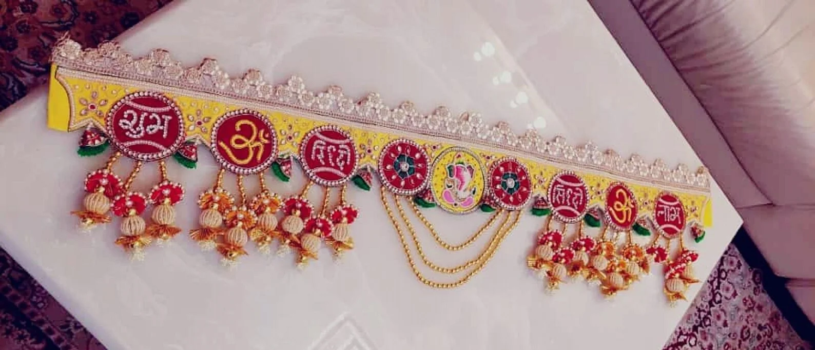 Shubh Labh Door Hanging Toran Bandarwal Traditional Multi Plastic Beads ...