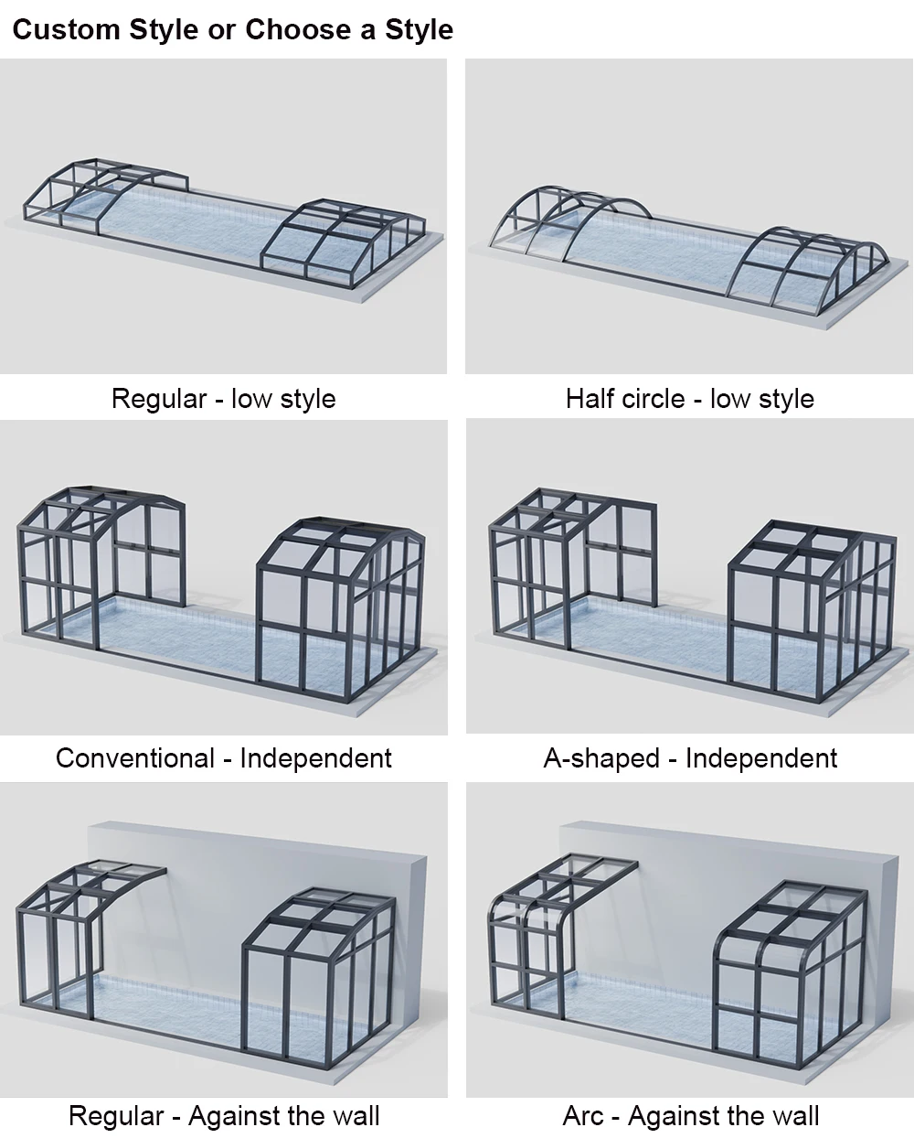 Aluminum Retractable Swimming Pool Enclosure Cover | OEM Available
