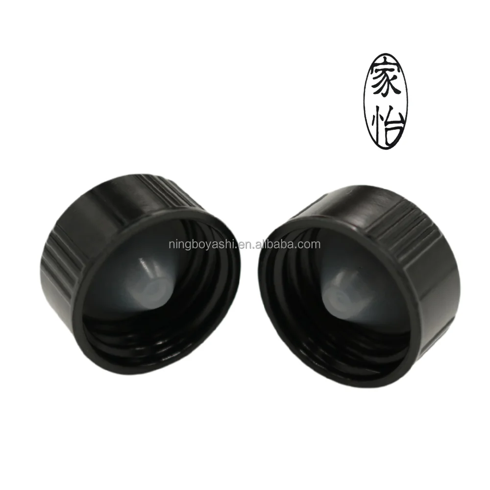 22-400 Black Cone Lined Phenolic Polyseal Cap Continuous-thread Cap ...