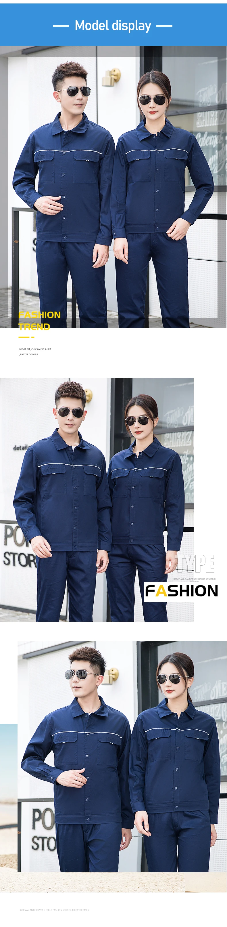 Workwear Women Uniform Design Safety Work Suits Clothes Long Sleeve ...
