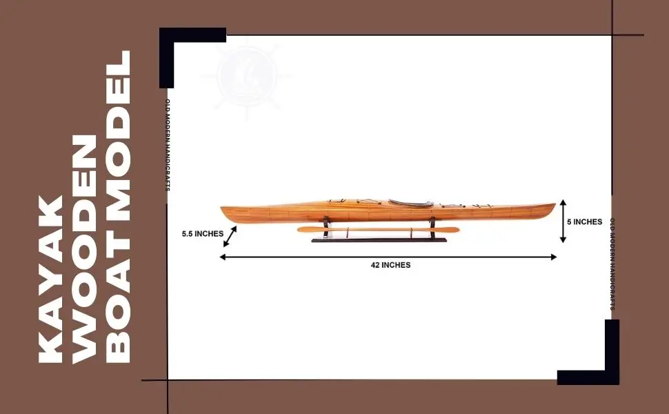Kayak Model Ship Model 100 Cm Handcrafted Wooden Replica With Display ...