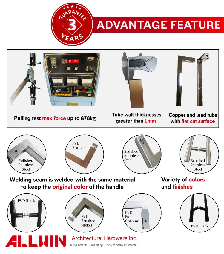 Stainless Steel Push Pull Glass Door Handle - Buy D Type Ss Door Handle ...