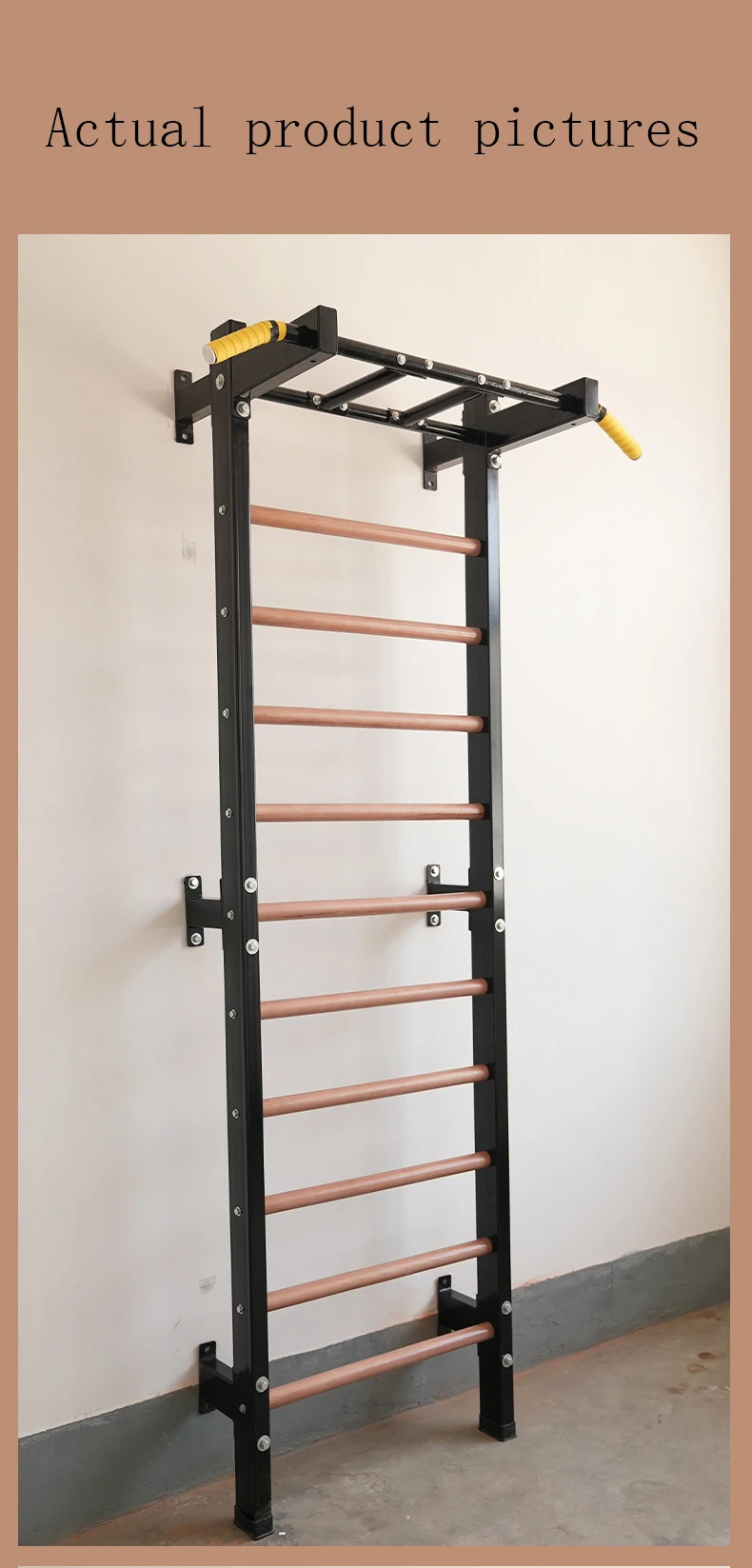 Home Fitness Wall Mounted Pull Up Bar Solid Wood Stall Bar - Buy Home ...