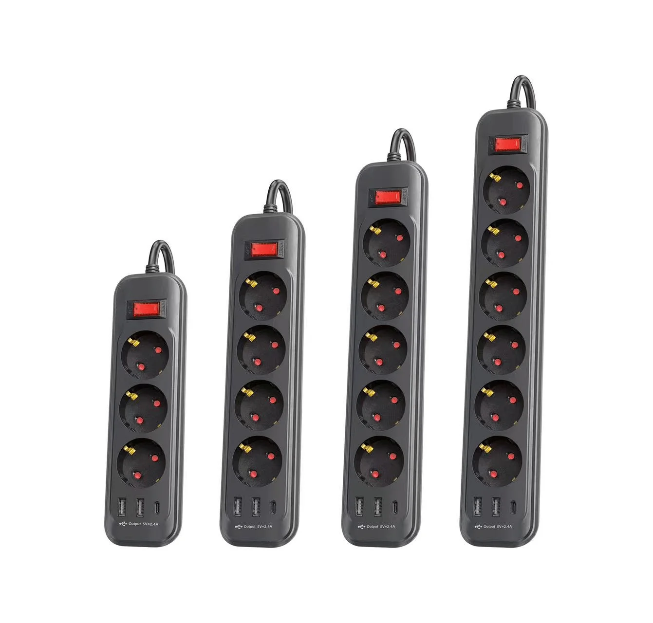 Hot Selling European 4 5 6 Ports German Eu Electrical Plug Socket ...