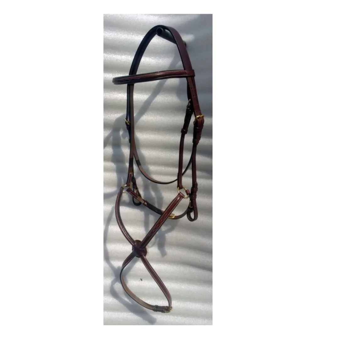 Snaffle Bridle with Fancy Raised & Figure 8 Noseband Premium Leather ...