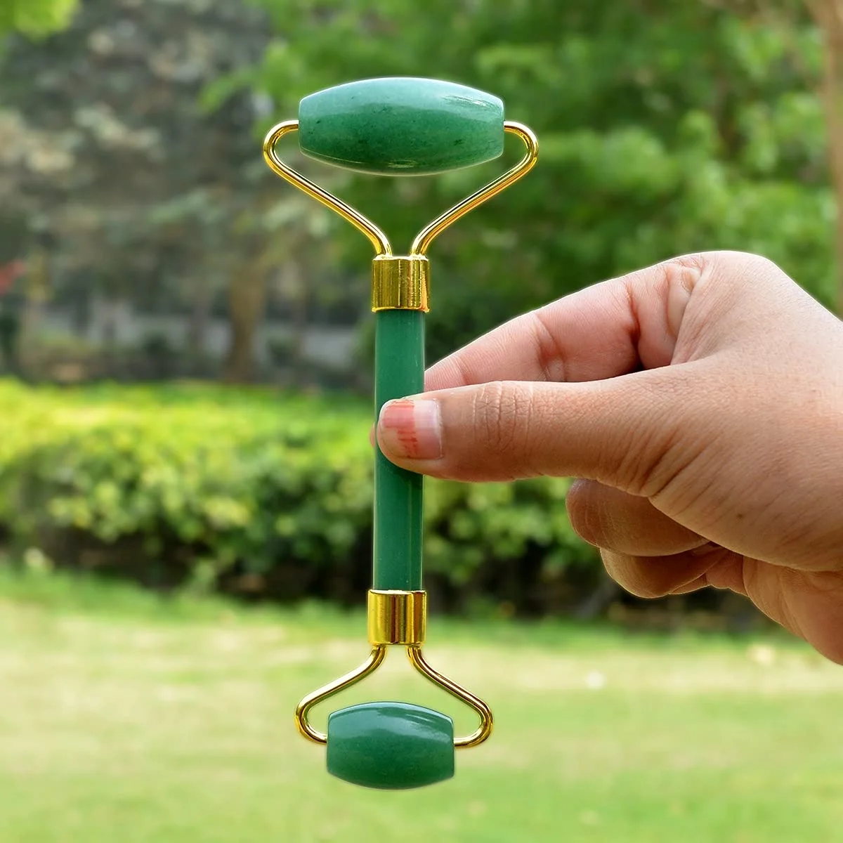 2023 Trendy Natural Stone Crystal Face Massager Rose Quartz Amethyst ...