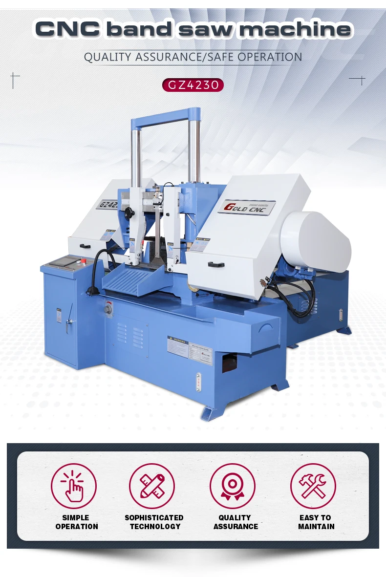 GOLDCNC Automatic Band Saw Machine Metal Cutting GZ4230 Double Collum ...