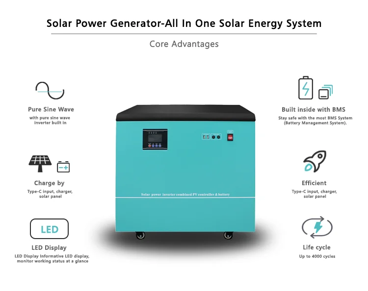 Home Off Grid Solar System 48v 51.2v 6kw All-in-one Solar Portable ...