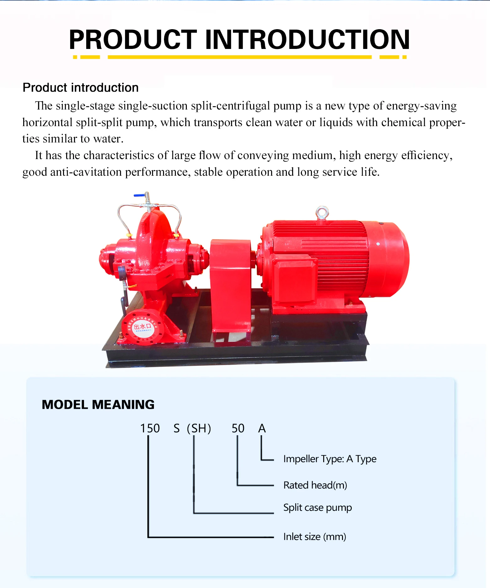 NFPA20 Standard, Electric Horizontal Split case Pump, Stainless Steel ...