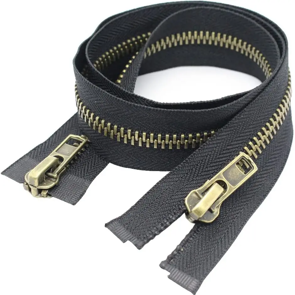 Two-way Split Jacket Zipper Metal Zipper #3#5 Bronze Two-way Zipper ...