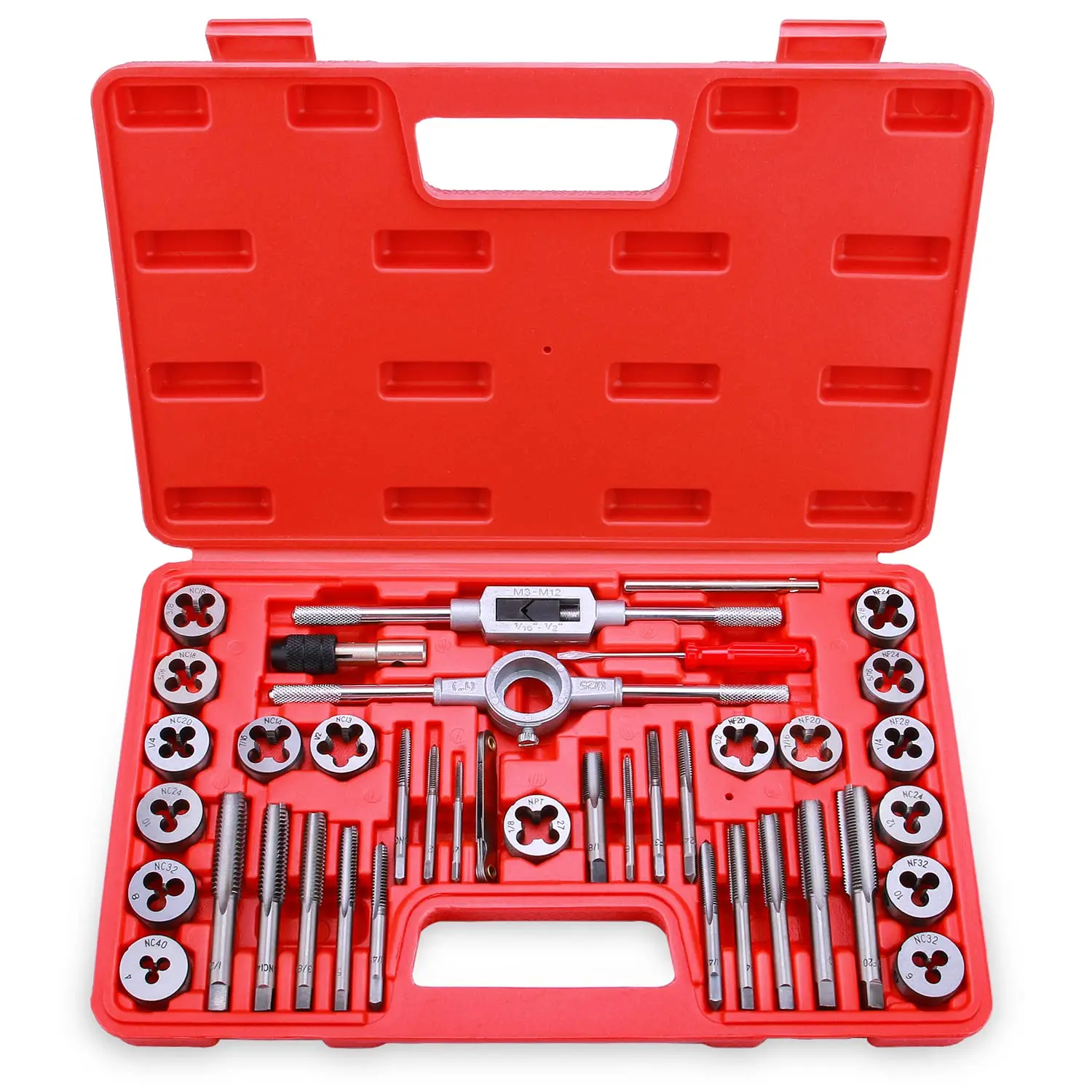 40 Piece Premium Tap And Die Set - S Coarse And Fine Thread Basic ...