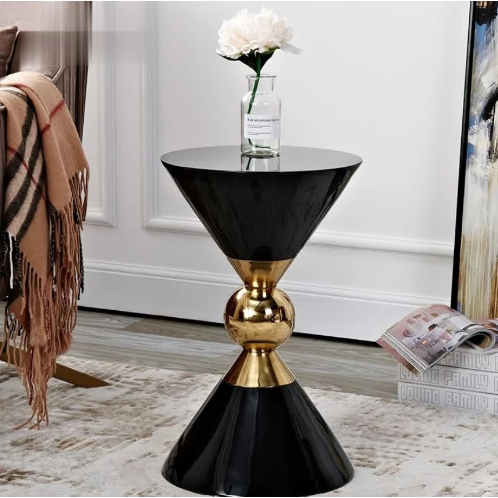 Metal Brass Gold And Black Color Shade Martini Side Table Bedside Table ...