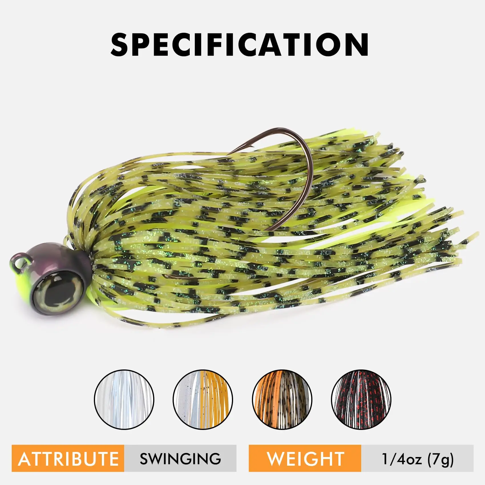 Truscend Swim Jig Fishing Lures Silicone Rubber Skirt Sticky-sharp Bkk ...