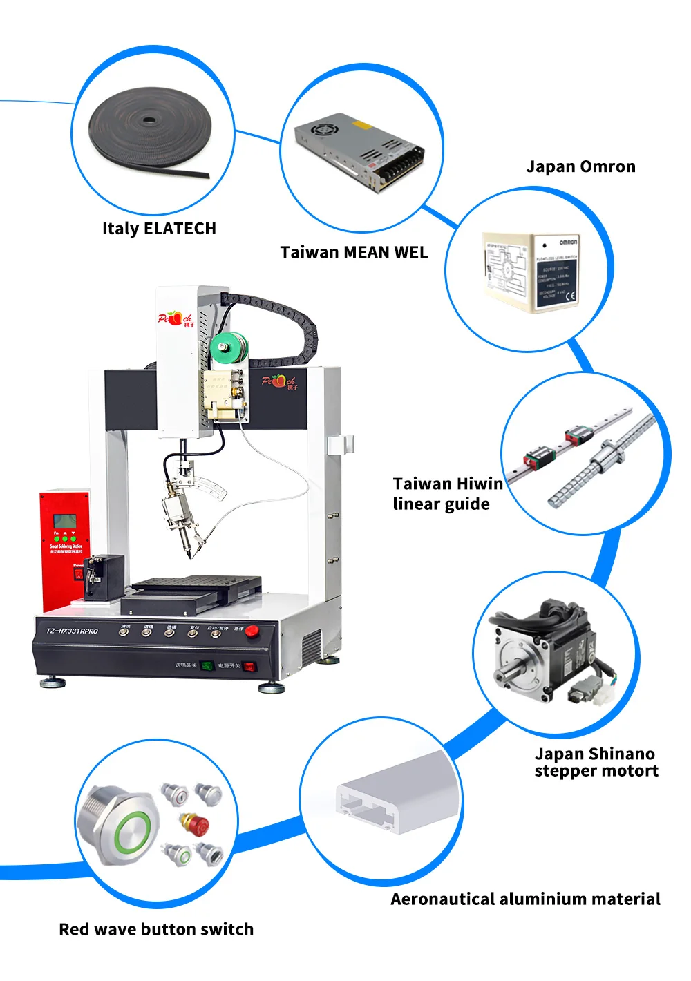 Tz-hx331r 3 Axis Rotary Automatic Lead Tinning Pcb Soldering Robot ...