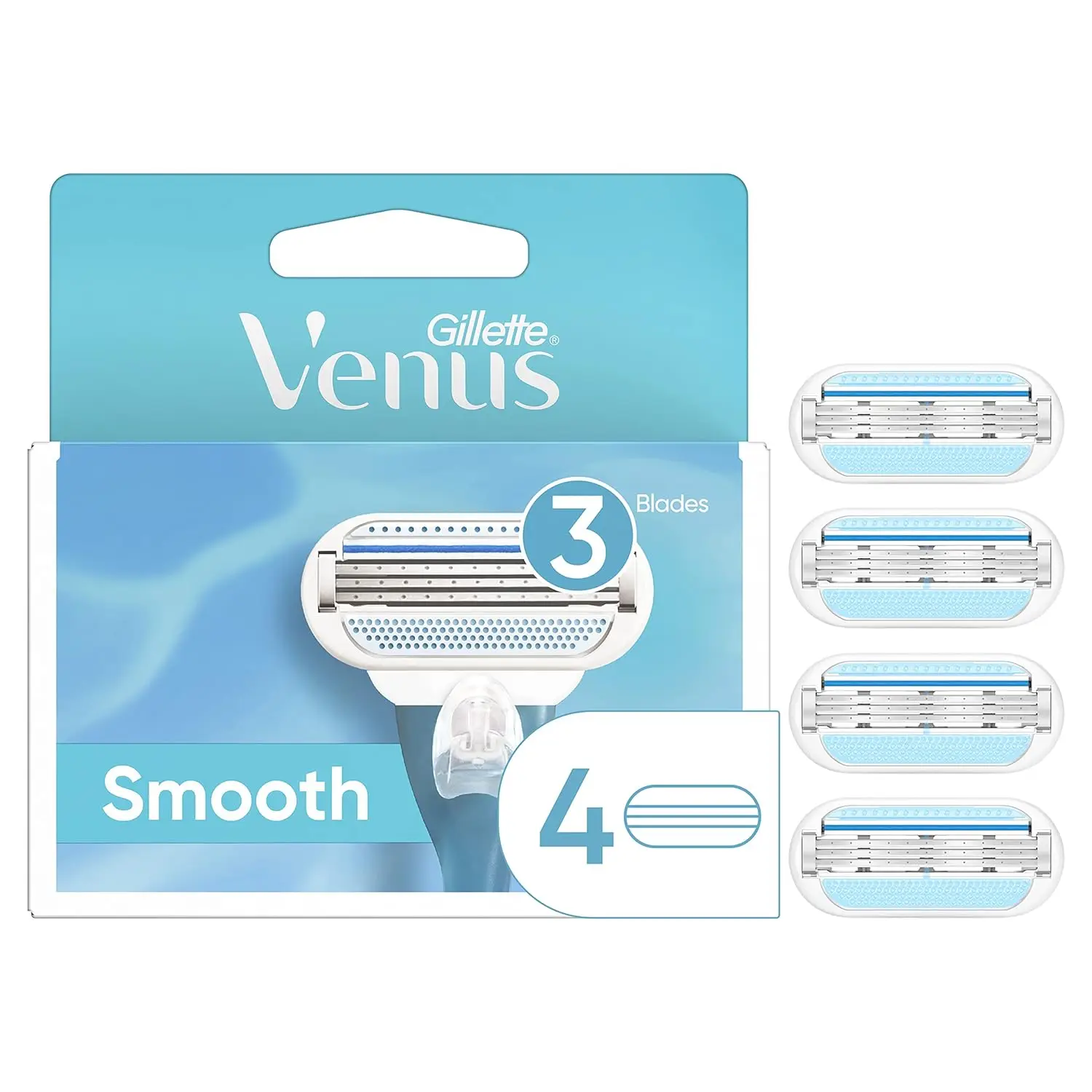 Original Gillette Venus Pack Of 4 Replacement Smooth Razor Blades For Woman - Buy Gillette ...