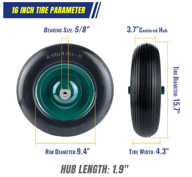Pneumatic Rubber Wheel 400-8 Wheelbarrow Tire And Tube - Buy Pneumatic ...