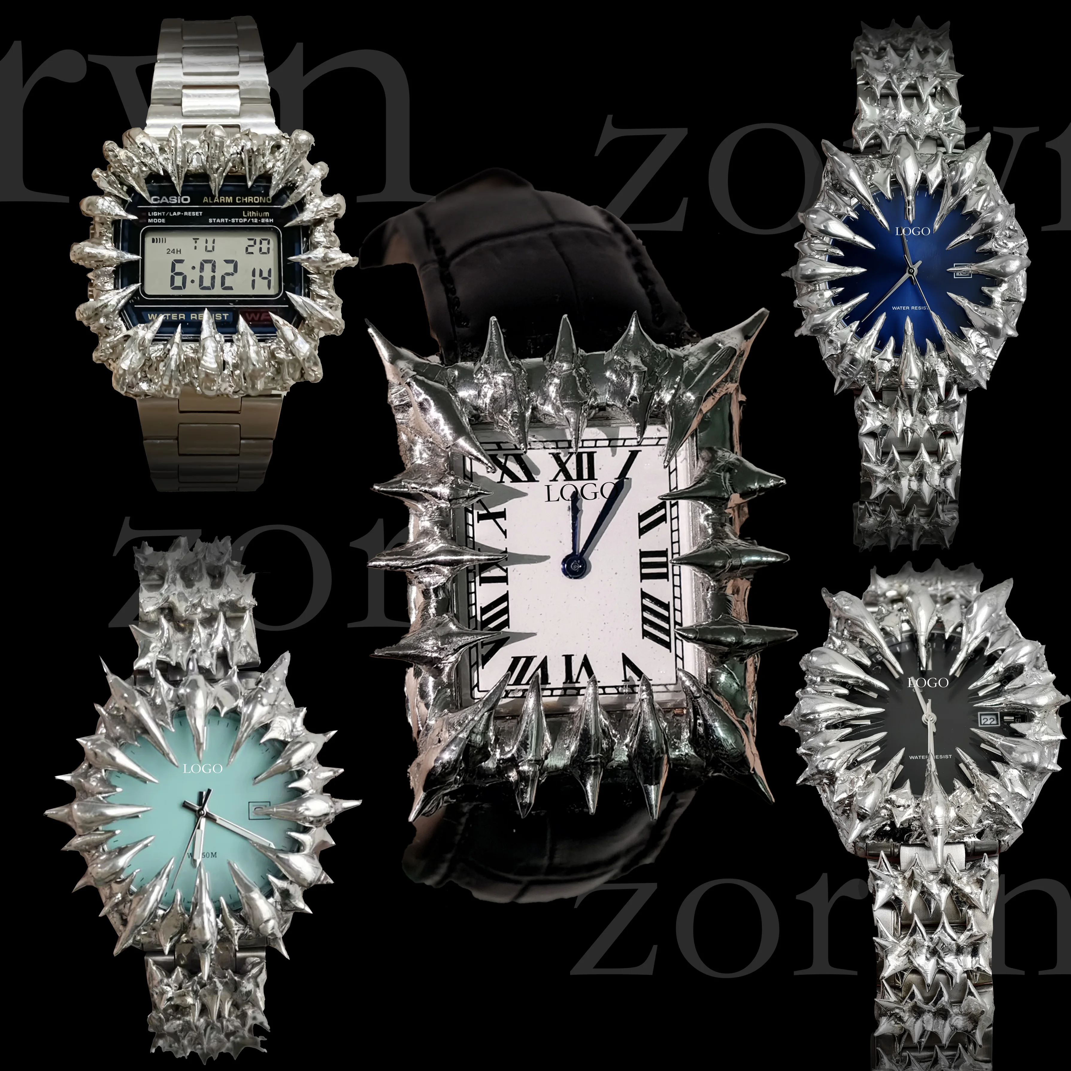 Soldered Goth Stainless Steel Watch - Custom Design, Sapphire Crystal ...