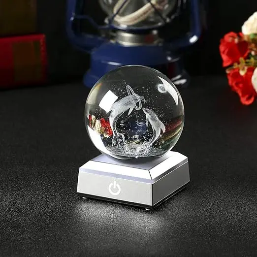High Quality Led Crystal Ball Dolphins 6cm Pure And Luxury Glass Ball ...