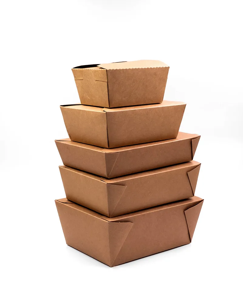 Kraft Brown Paper Meal Disposable Food Paper Box to Go Packaging Food ...