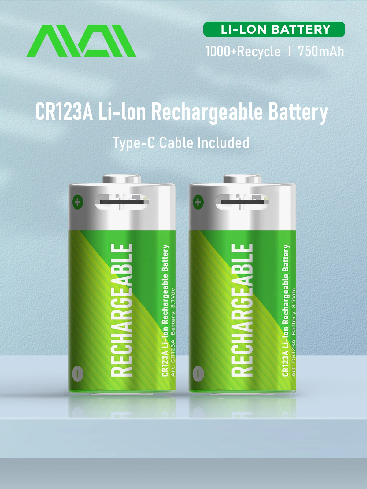 Type C Usb Port 3.7v Cr123 Large Capacity Battery 860mah Cr123a Li Ion ...