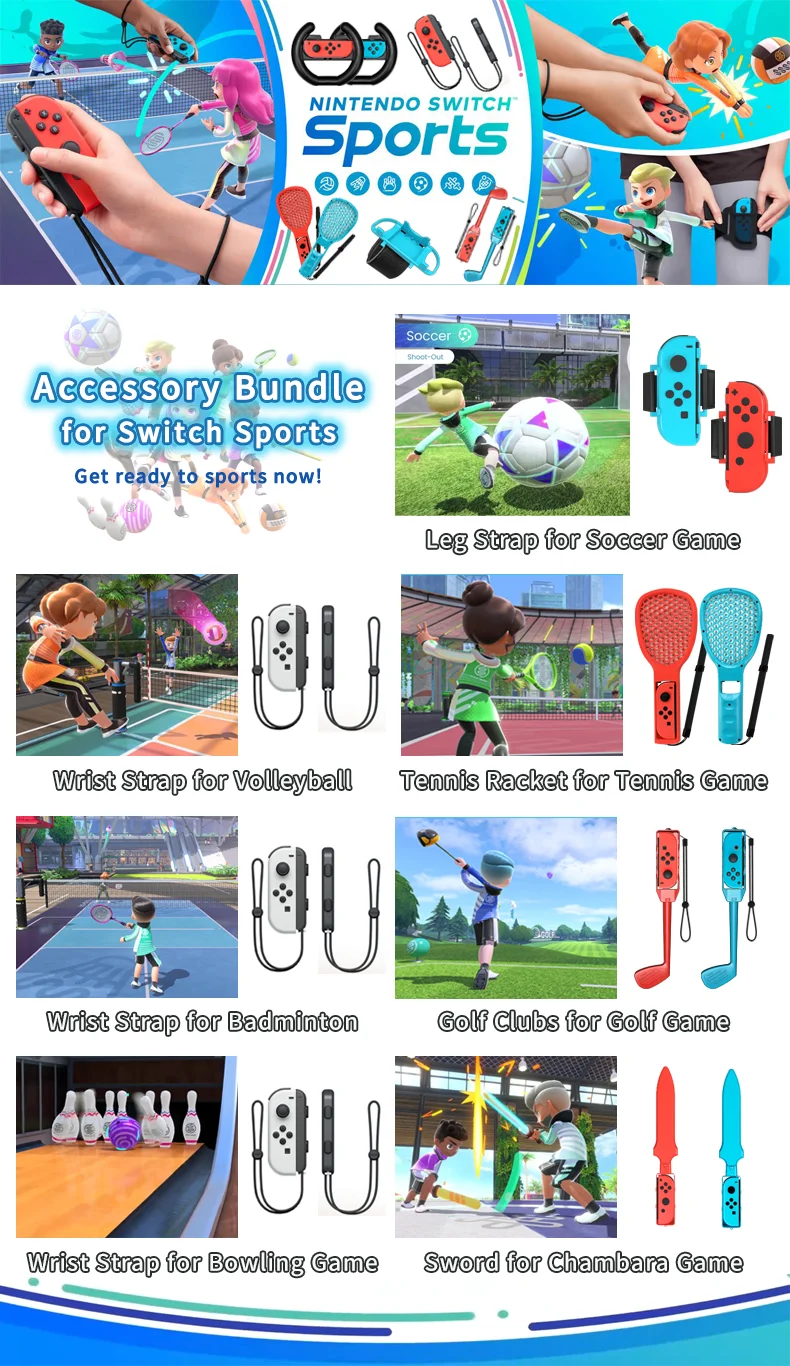Sports Game Accessories Kit Ns Switch Sport Games Joycon Controller Ns ...