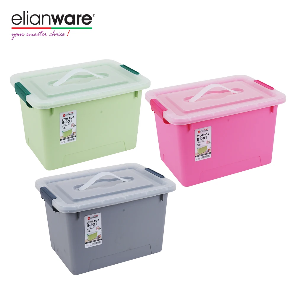 Elianware Hand Carrier Rectangle Storage Box Handle With Four Wheel ...