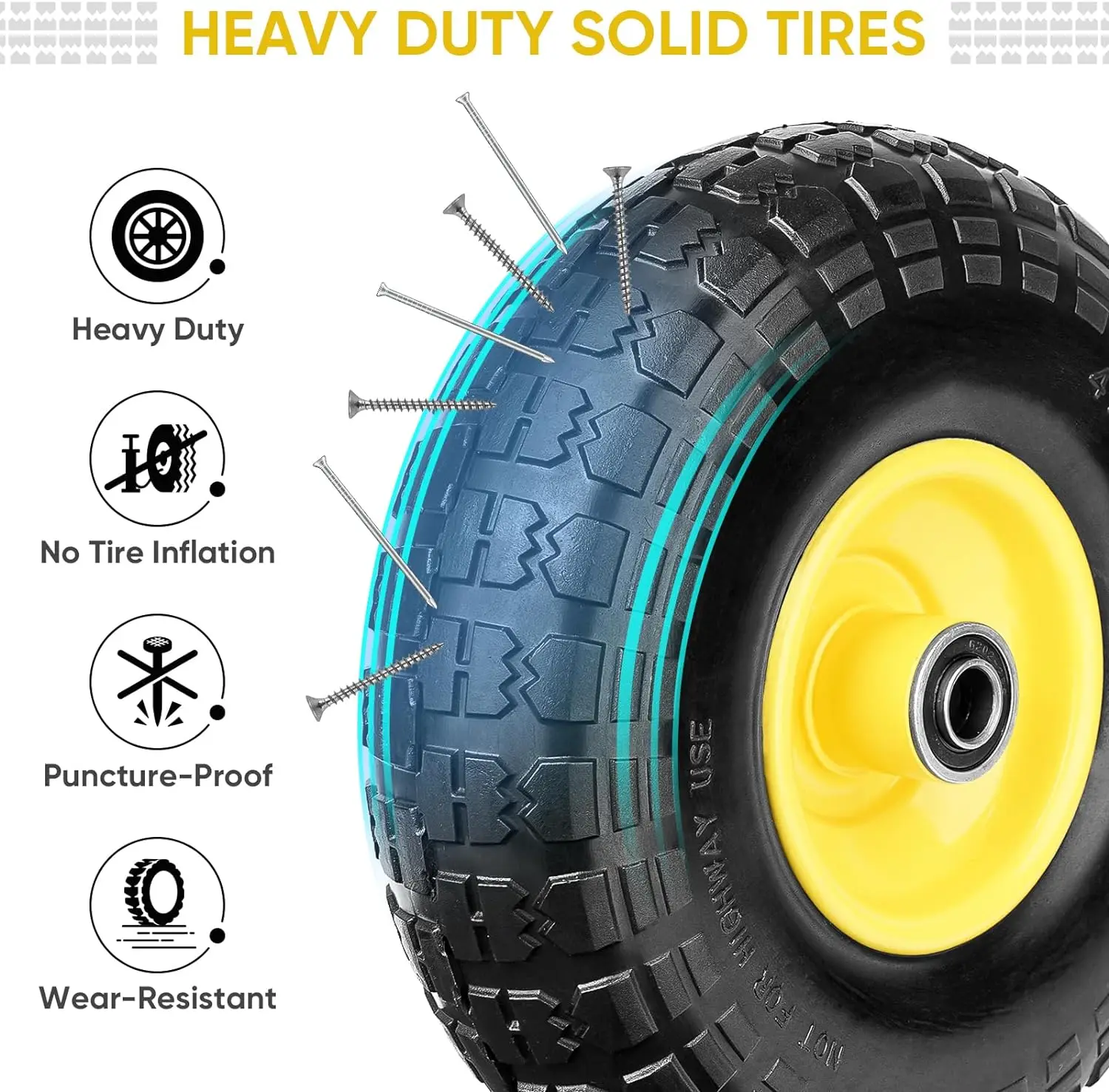 High Quality Pu Foam 4.00-6 13 Inch Wheelbarrow Solid Puncture Proof Wheels - Buy Puncture-proof ...