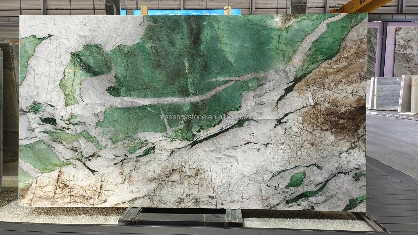 Brazilian Cristallo Botanic Green Quartzite for Countertops