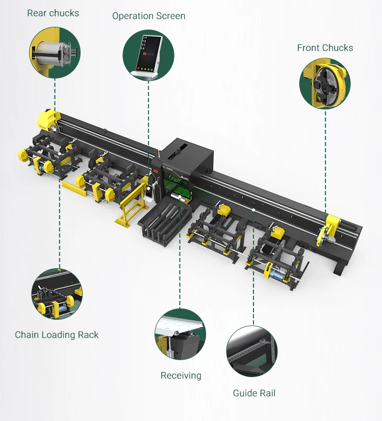 Heavy Duty Profile H-beam and Square Tube Laser Cutting 6000w Large ...