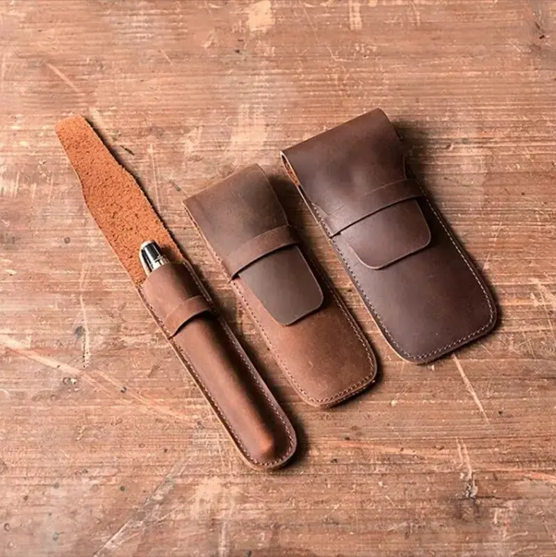 Custom Horse Leather Office Work Pen Case with Bag Holder Pouch Sleeve ...
