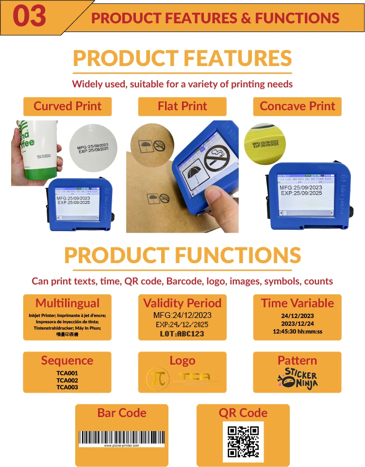 Mini Printer Handheld Inkjet Printer Hand Held Portable Ink Jet Printer ...