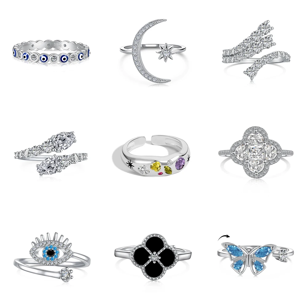 Dylam Sterling Silver 925 Ring Customized 5A/8A Cz Cubic Zirconia Non Fade Silver Jewelry ...