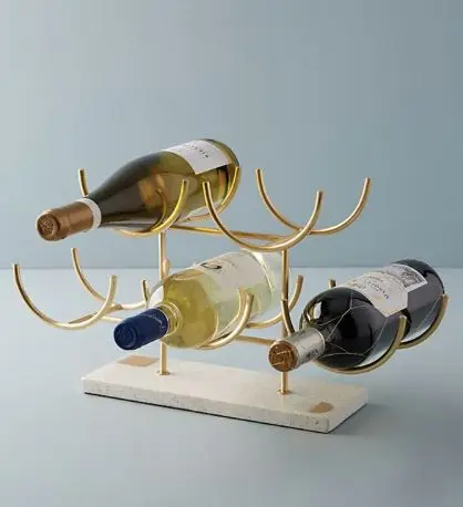 Modern Wine Rack With Leather Strips Holder Handicraft Item Home Decor ...