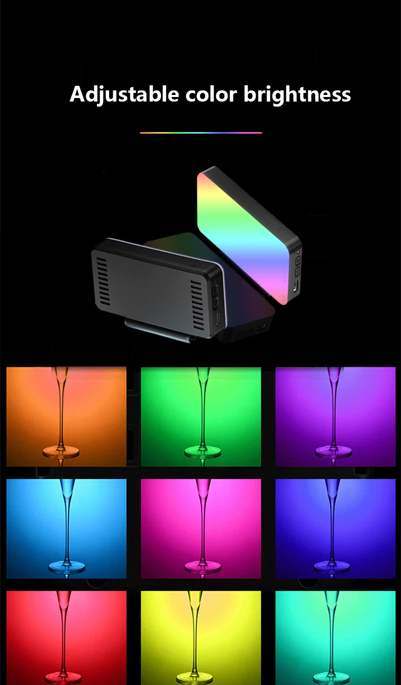 2023 New Portable Rechargeable RGB Video Light LED Camera LED Light ...