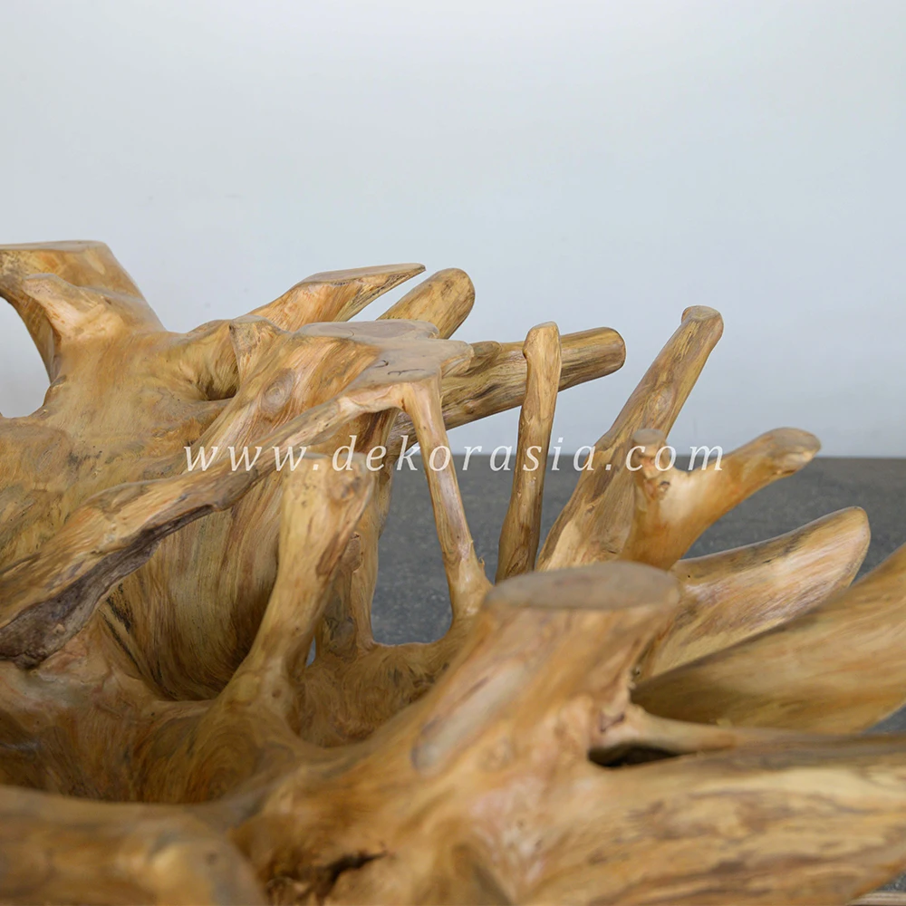 Antique Style Teak Root Round Dining Table & OEM | Wholesale
