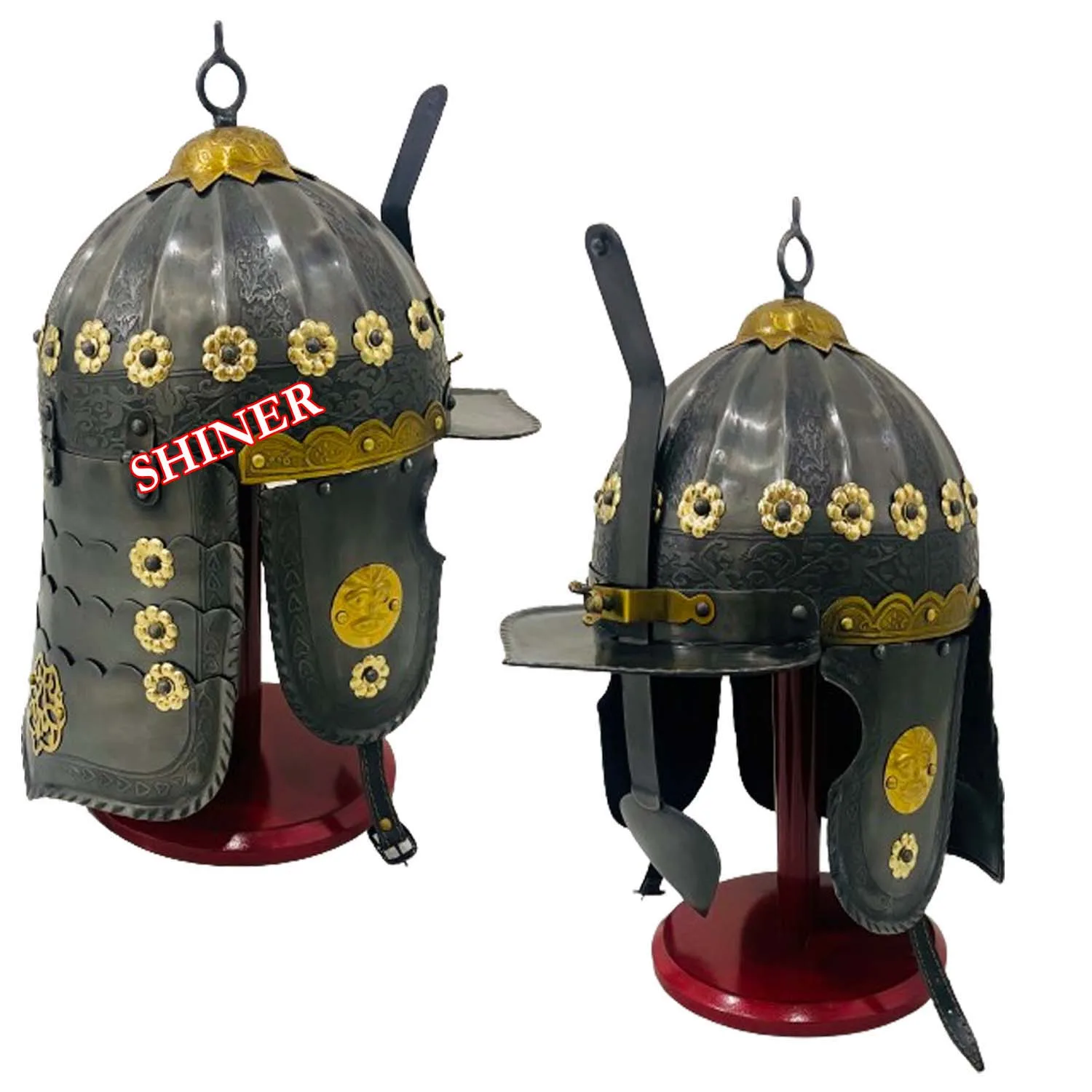 Medieval Lobster Tail Winged Helmet W/liner Silver Viking Helmet Knight ...