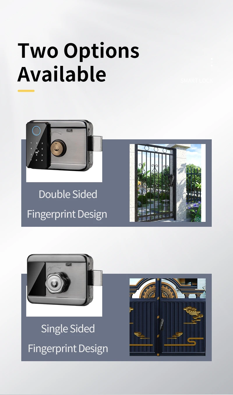 Double Sided Fingerprint Door Lock Intercom With Video Tuya Electric ...