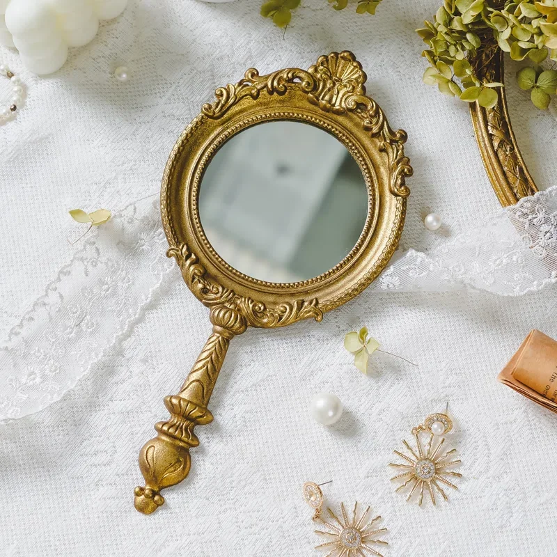 Antique Victorian Gold Hand Mirror Handcrafted Modern Minimal Design ...