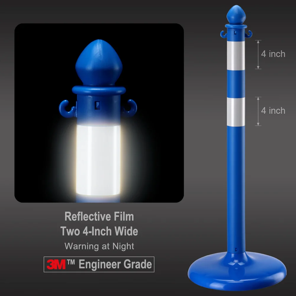 4set/kit Plastic Stanchion Reflective Post-aw Water Filled Warning Post ...