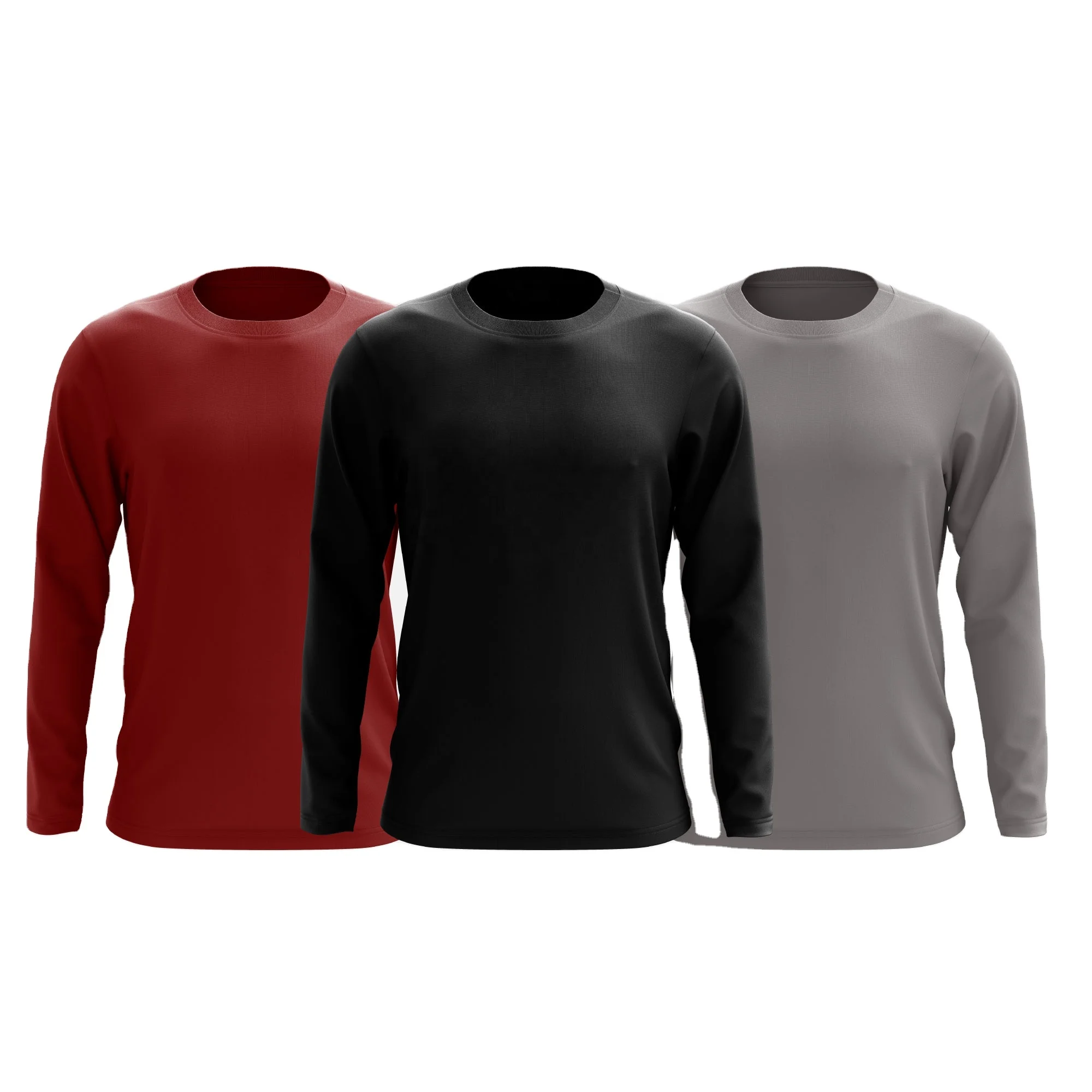 888.co Ultraflex Round Neck Long Sleeve T Shirt Polyester Spandex ...