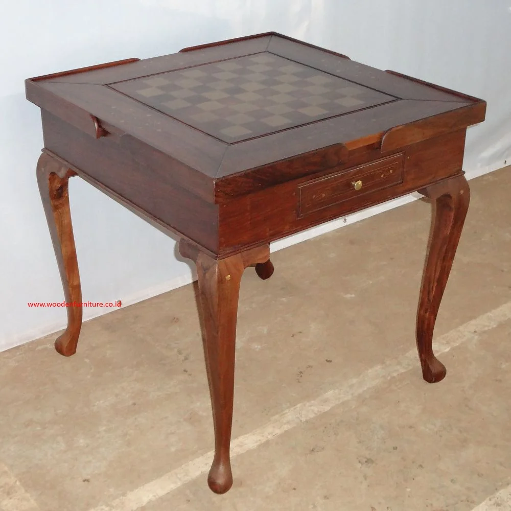 Antique Game Table Classic Chess Table With Hand Painted In Gold Color ...