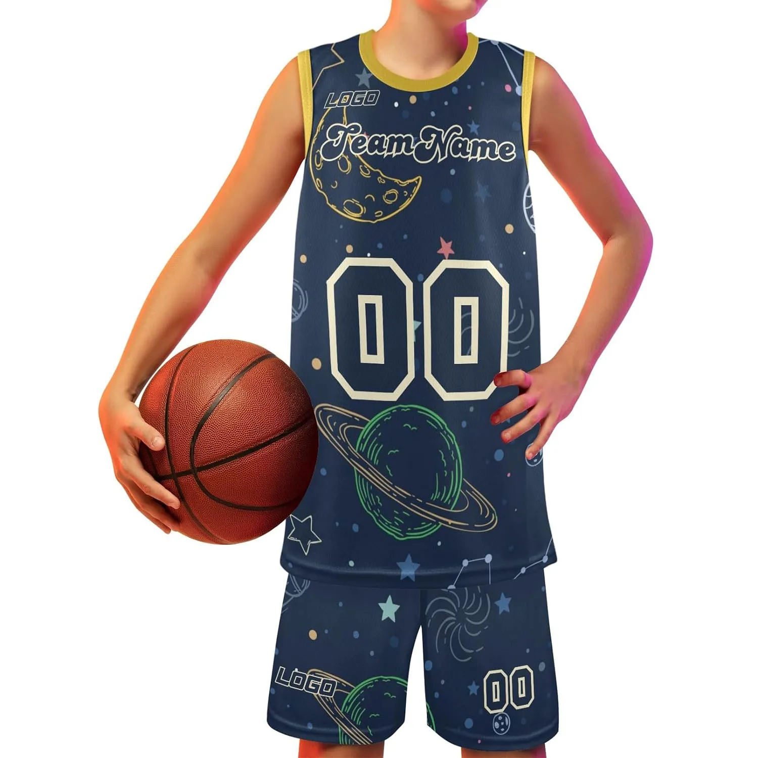 Light Blue Sublimation Basketball Jersey And Shorts With Customized ...