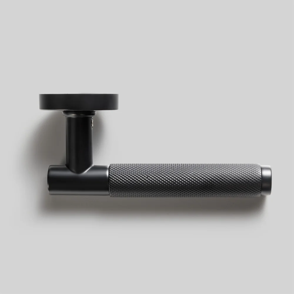 TIDO Texture Series Knurled Matte Black Lever Door Handle