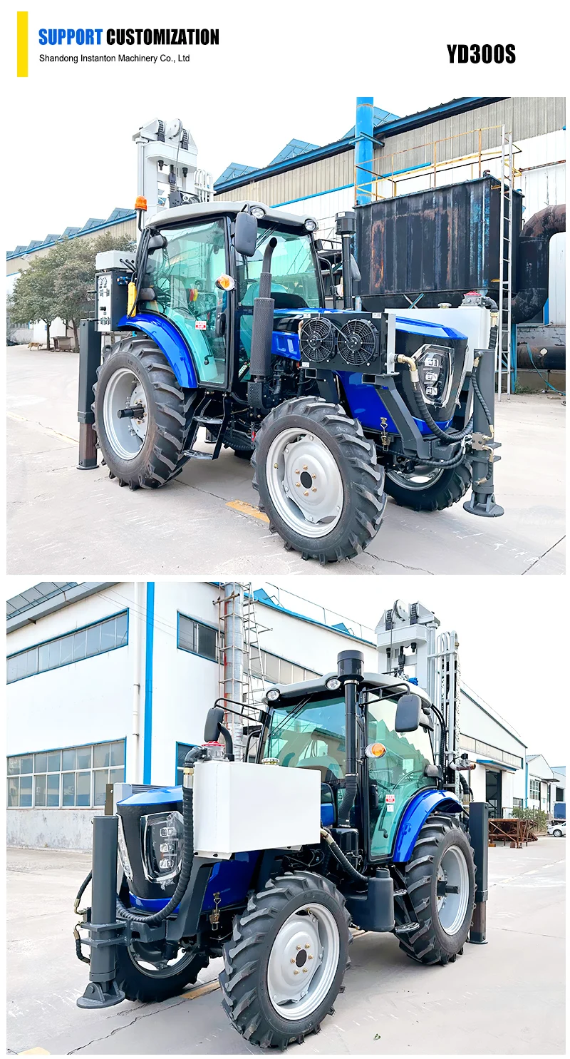 4WD Self Driving Tractor Mounted Rotary Drilling Rig DTH Hydraulic ...