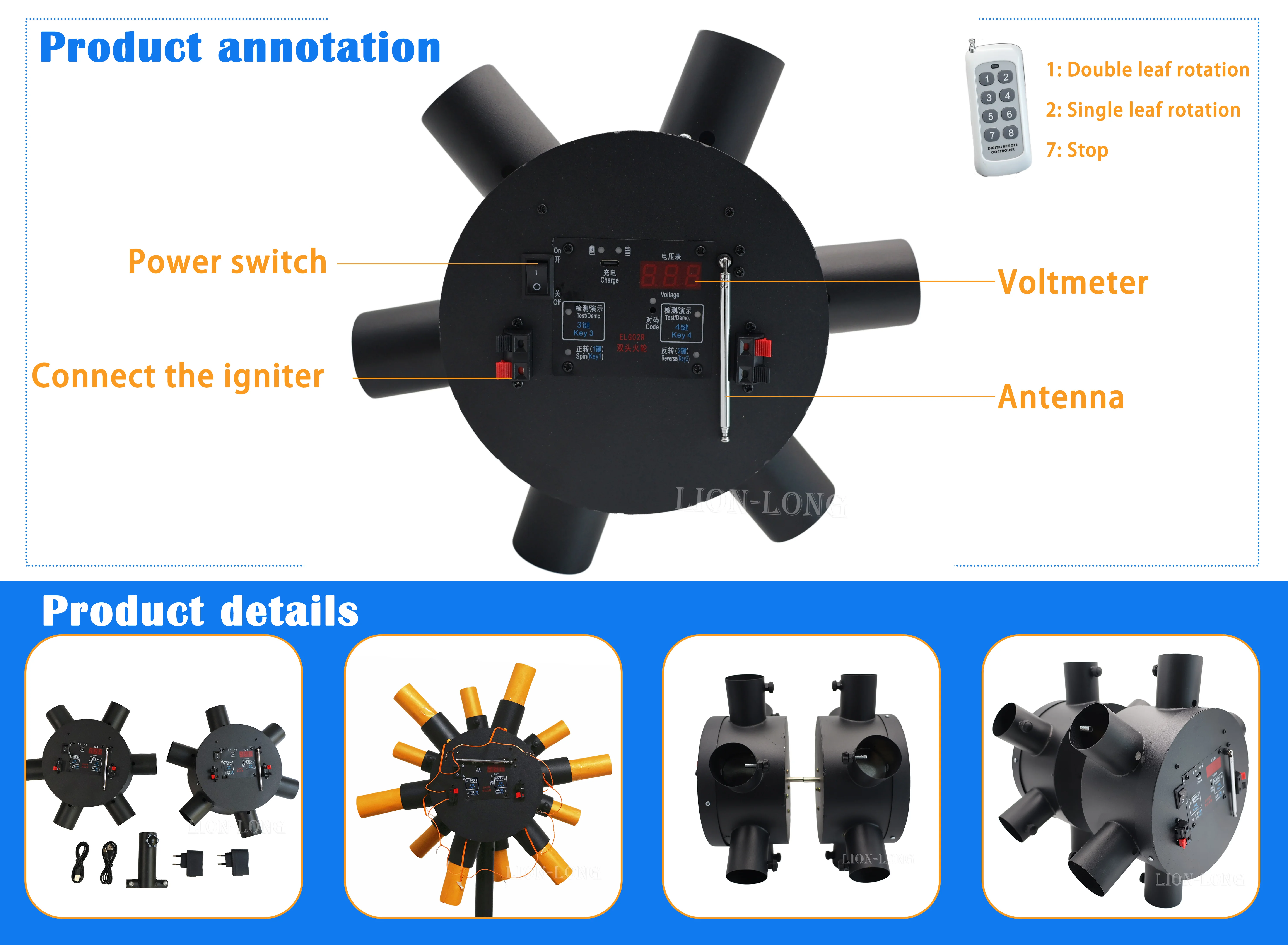 Cold Spark Machine Pyro Remote Wireless Control Magic Wheel for Wedding ...
