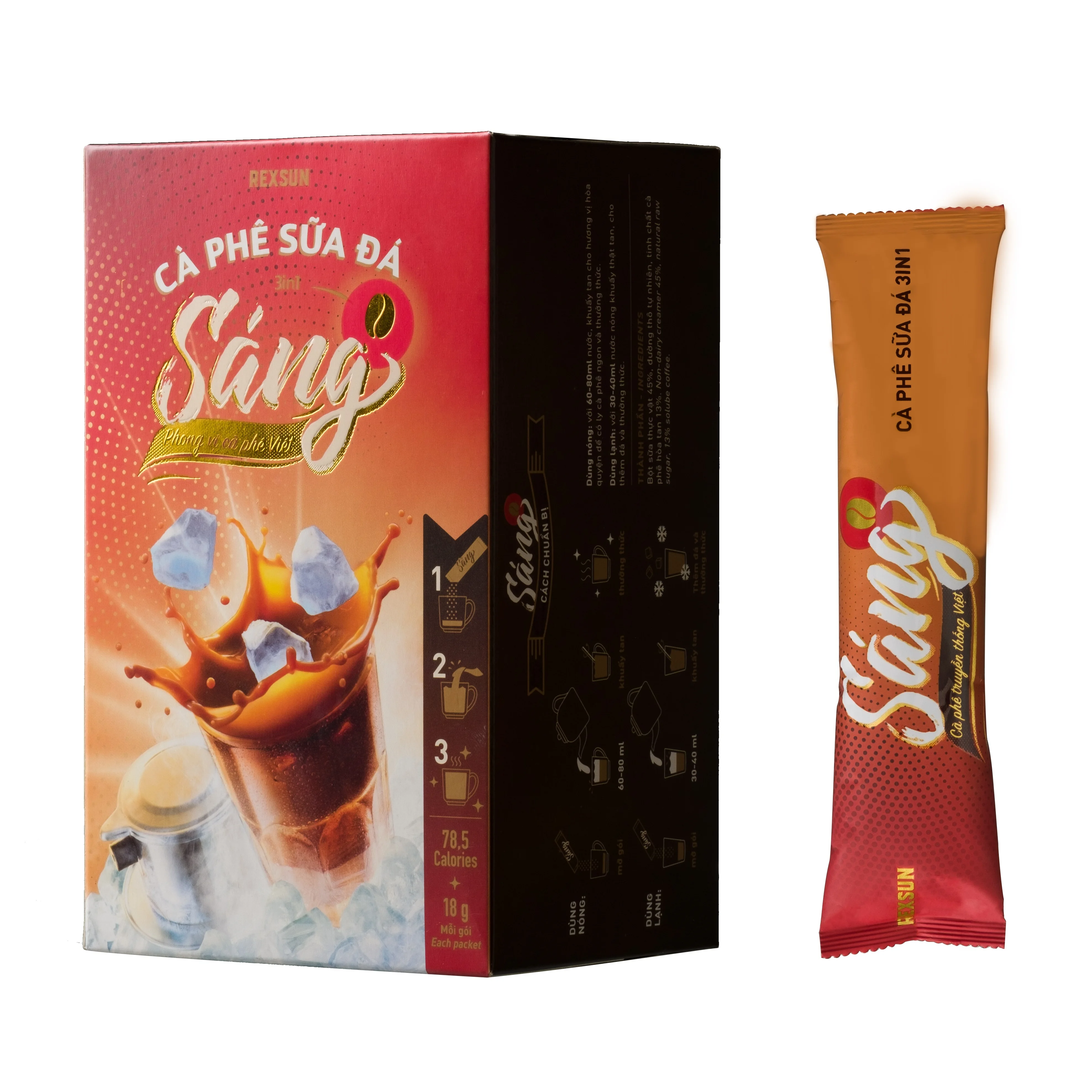 3IN1 Instant Coffee Mix SANG SUA DA 18G X 12 Sticks/box