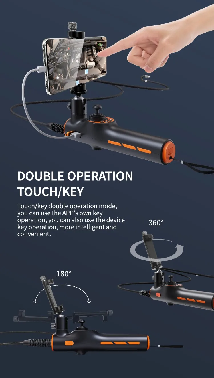 360° Steering Video Endoscope & Borescope Inspection Camera for Cars ...