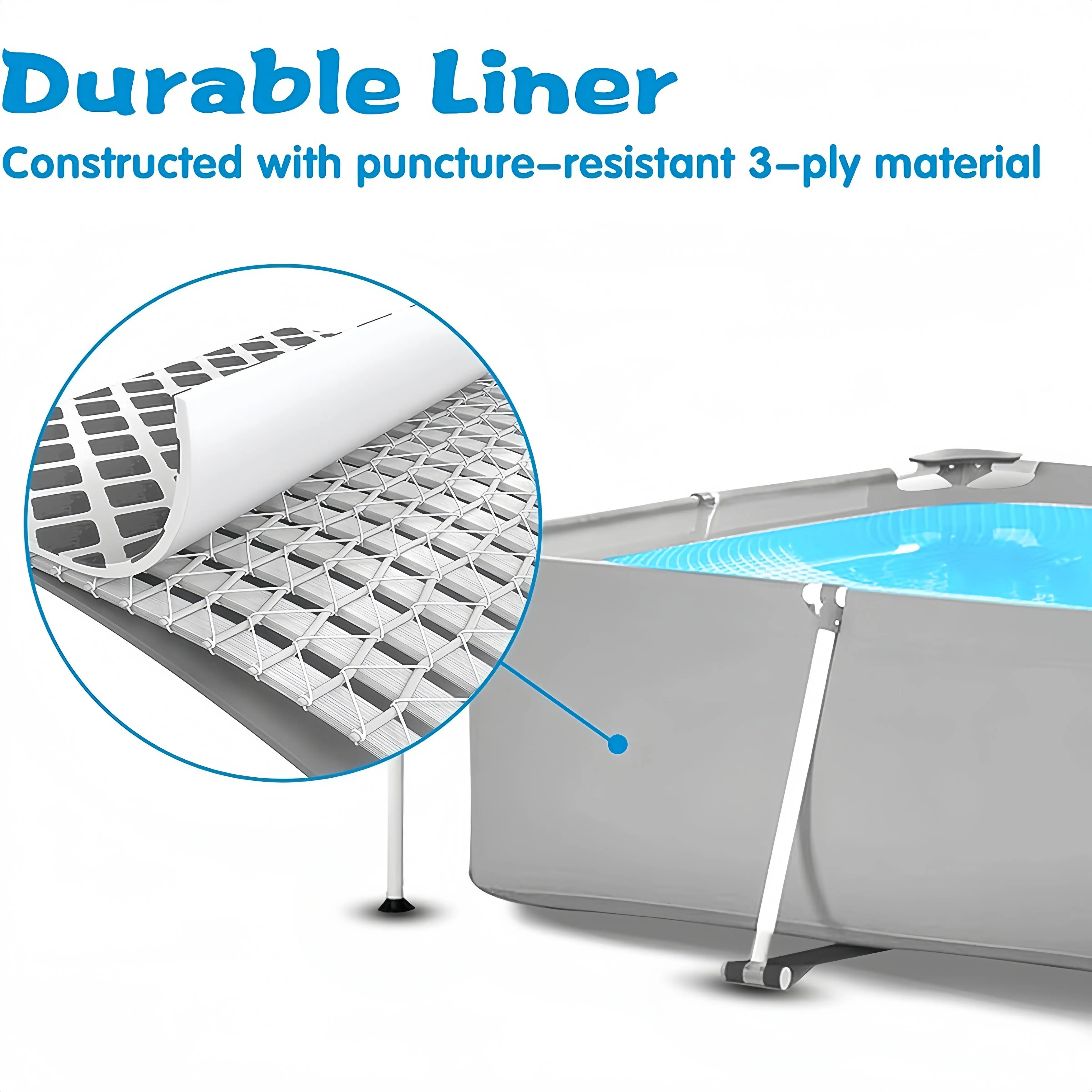 Outdoor Rectangular Metal Frame Pool For Kids And Adults,Family ...