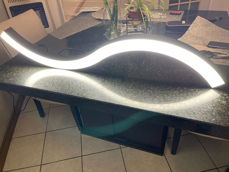 60*60mm Aluminum Shell Profile Curved Led Chandelier Pendant Light For ...