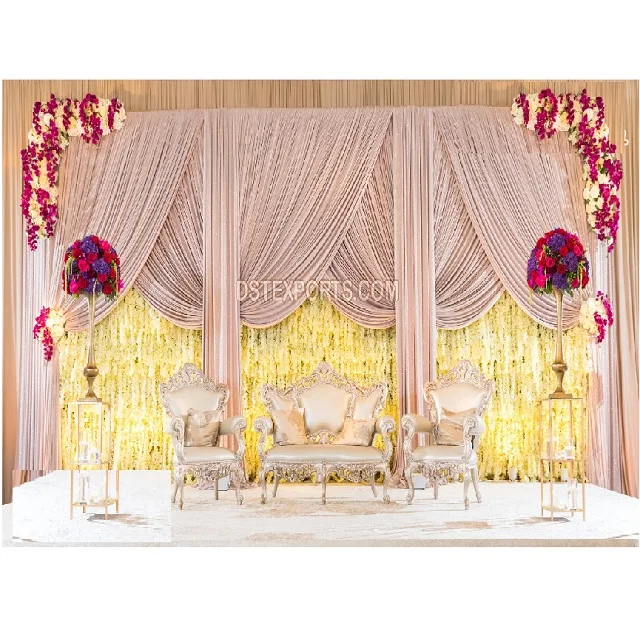 Glorious Wedding Reception Stage Sofa Set Designer Golden Theme Sofa ...
